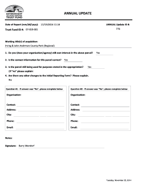 Fillable Online annual rpt form - LCCMR Fax Email Print - pdfFiller