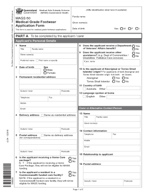 Fillable Online health qld gov MASS 60 - Medical-Grade Footwear ...