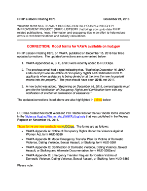 Fillable Online CORRECTION: Model forms for VAWA available on hud Fax ...