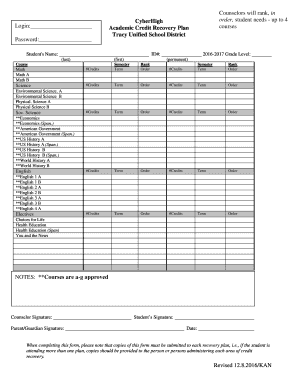 Fillable Online 2. Cyber High ACR FORM.pdf - Tracy Unified School District Fax Email Print ...