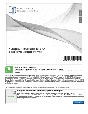 Fillable Online Fastpitch Softball End Of Year Evaluation Forms Fax ...