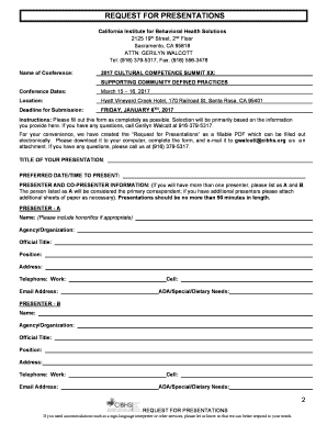 Fillable Online Call for Presentations Template Fax Email Print - pdfFiller