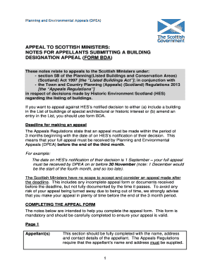 Fillable Online Appeal Notes for appellants - BDA Fax Email Print ...