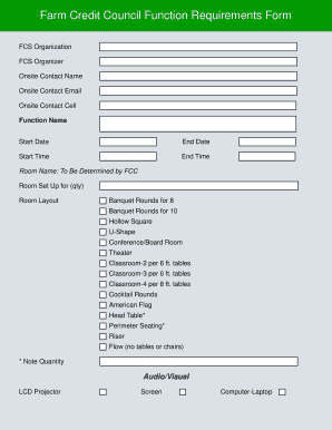 Fillable Online Farm Credit Council Function Requirements Form Fax ...
