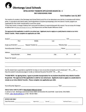 Intra-District Transfer Application - Olentangy Local Schools ...