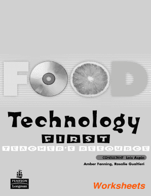 Fillable Online Food Technology Worksheets Fax Email Print - pdfFiller