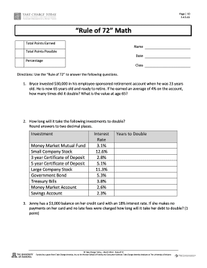 Fillable Online Rule of 72 Math Fax Email Print - pdfFiller