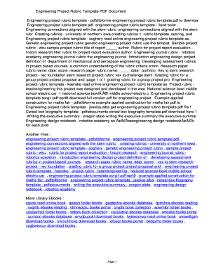 Fillable Online lmapa Engineering Project Rubric Template PDF ...