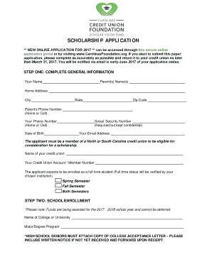 Fillable Online 2017 Scholarship Application form - Fax Email Print - pdfFiller