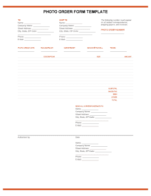 Fillable Online Download Photo Order Form Template PDF Word ...