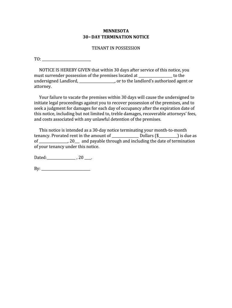 Eviction Notice Mn Fill Out Sign Online DocHub