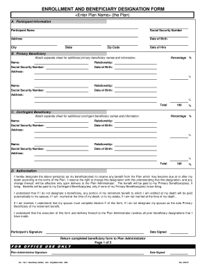 Fillable Online Attach separate sheet for additional primary beneficiary names and information ...