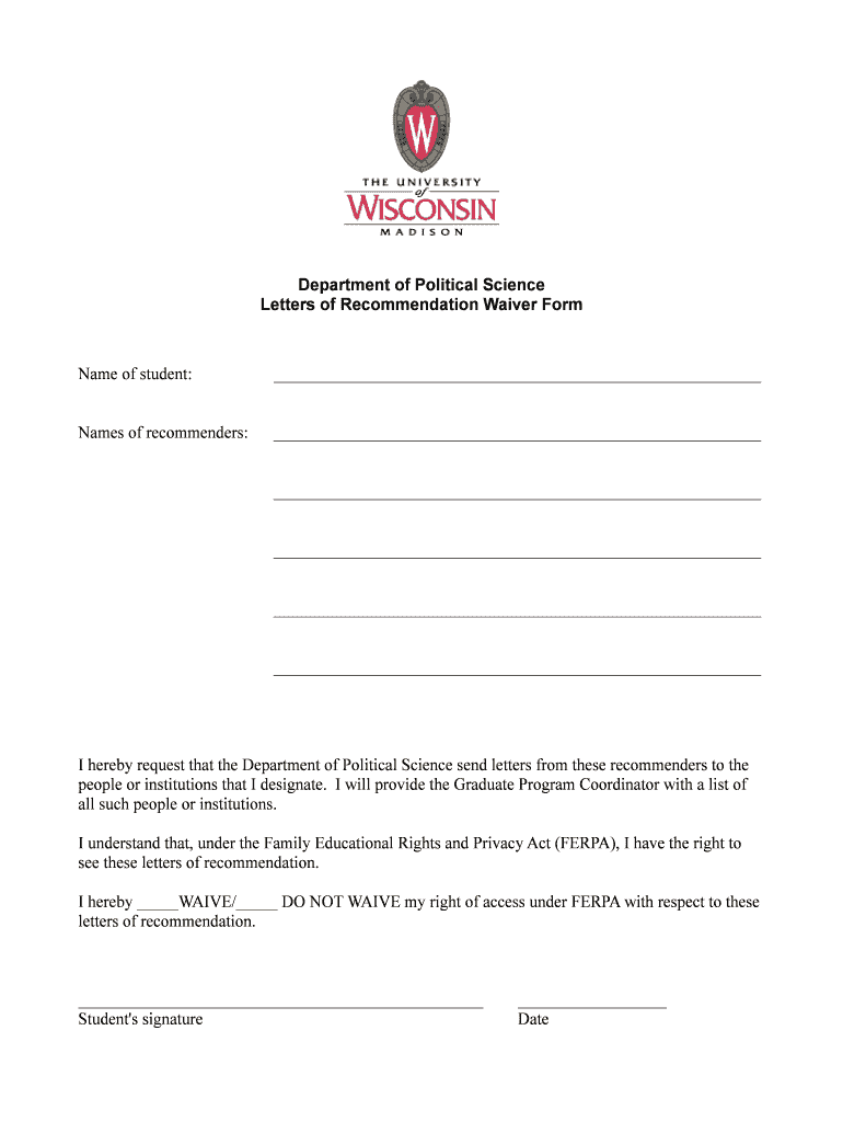 Fillable Online dept polisci wisc Department of Political Science ...