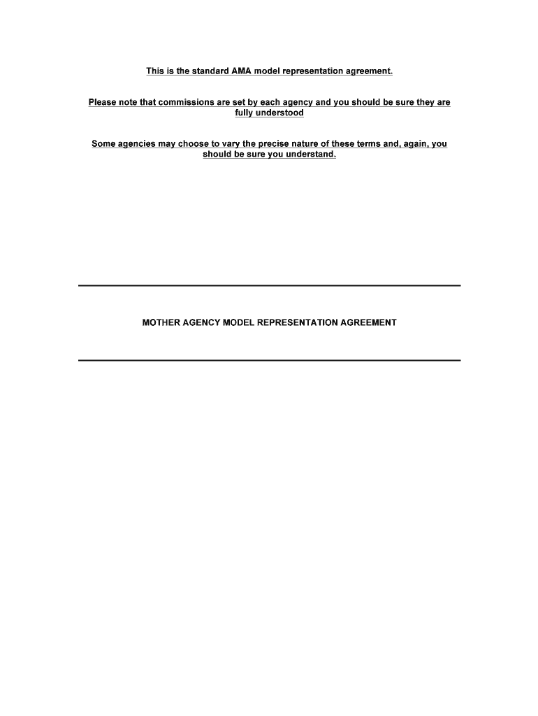 Fillable Online This is the standard AMA model representation agreement ...
