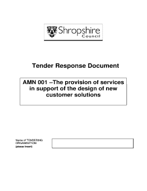 Fillable Online AMN 001 - Tender Response Document & Specification.doc ...
