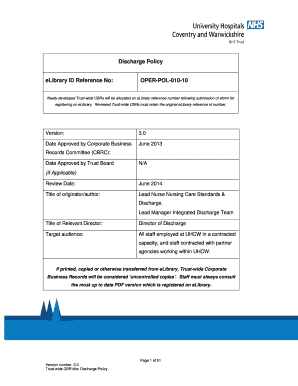 Fillable Online Discharge policy - V3.0.doc Fax Email Print - pdfFiller