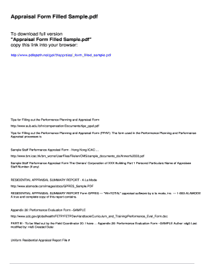 Fillable Online Appraisal Form Filled Sample - pdfslibforyou.com Fax Email Print - pdfFiller