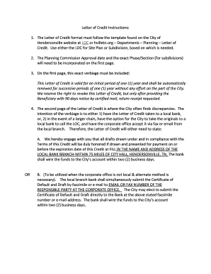 Fillable Online Letter of Credit Instructions: Fax Email Print - pdfFiller