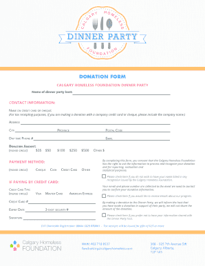 Fillable Online donation form - Calgary Homeless Foundation Fax Email Print - pdfFiller
