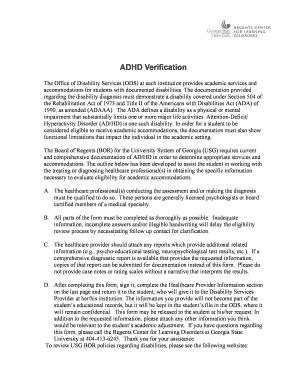 Fillable Online rcld gsu ADHD Verification - rcld gsu Fax Email Print ...