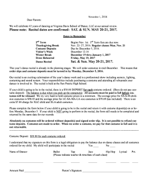 Fillable Online costume-deposit-letter - Virginia Davis School of Dance ...