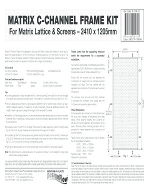 Matrix C Channel Frame Kit - Fill Online, Printable, Fillable, Blank ...