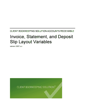 Fillable Online CBS Accounts Receivable Invoice, Statement, and Deposit ...