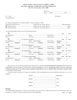 Fillable Online PROXY FORM A : General Proxy Form - SCC Fax Email Print ...
