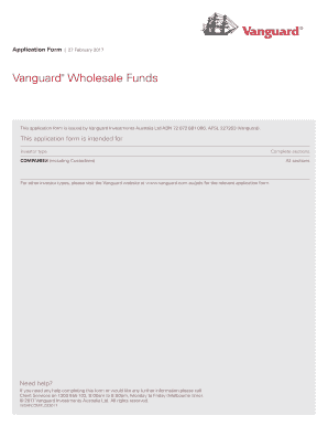 Fillable Online Vanguard application form. Vanguard application form ...