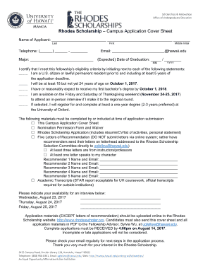 Fillable Online manoa hawaii Campus Application Cover Sheet ...