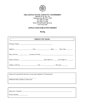 Fillable Online ok OKLAHOMA STATE ATHLETIC COMMISSION - ok Fax Email Print - pdfFiller