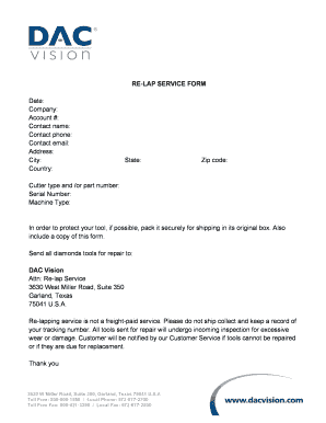 Fillable Online DAC Re-Lap Form-1.docx Fax Email Print - pdfFiller
