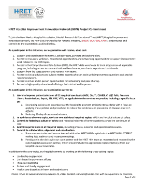 Fillable Online nmhanet Draft Hospital Commitment Letter - New Mexico ...