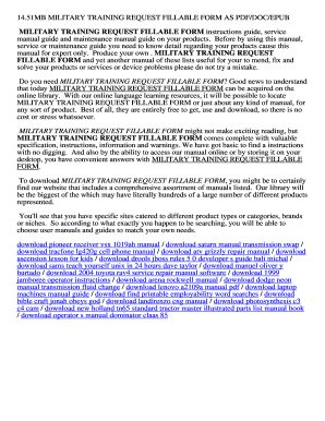 Military Training Request - Fill Online, Printable, Fillable, Blank ...