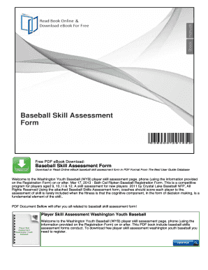 Fillable Online Baseball Skill Assessment Form - mybooklibrary.Com Fax ...