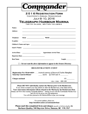 Fillable Online members shaw Telegraph Harbour Marina Telegraph Harbour ...