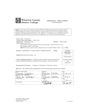 Fillable Online wcjc Administrative-Master Syllabus form approved June ...