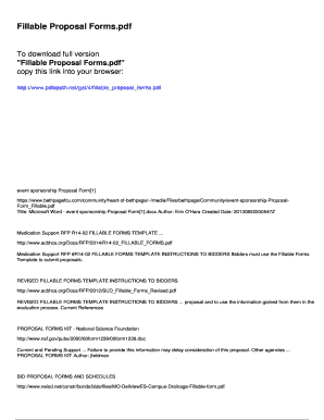 Fillable Online Proposal Forms - pdfslibforme.com Fax Email Print - pdfFiller
