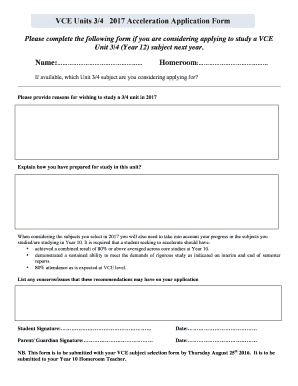 Fillable Online ignatius vic edu Yr 11 VCE Units 3 & 4 2017 ...