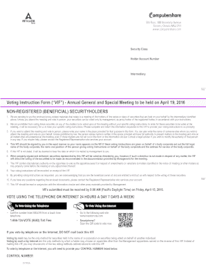 Fillable Online Voting Instruction Form ( VIF ) - Annual General and ...