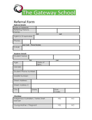 Fillable Online gateway roxburghcollege vic edu Referral Form - Gateway School - gateway ...