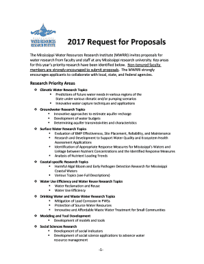 Fillable Online 2017 Request for Proposals - Mississippi Water Resources ... Fax Email Print ...