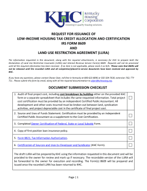 Fillable Online kyhousing REQUEST FOR ISSUANCE OF LOW-INCOME HOUSING TAX CREDIT ... - kyhousing ...