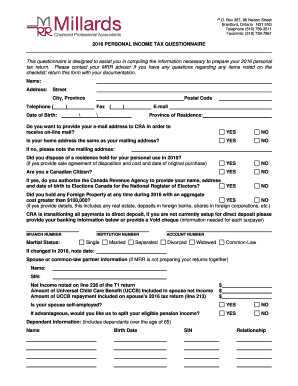 Fillable Online 2016-Personal-Income-Tax-Questionnaire - Millards ...
