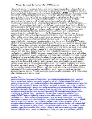 Fillable Online fcpfw Printable Community Service Hours Form PDF ...