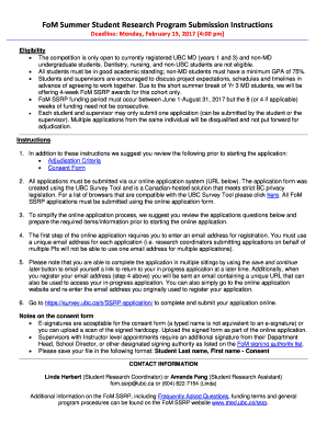 Fillable Online med-fom-faculty sites olt ubc FoM Summer Student ...