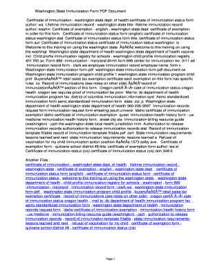 Fillable Online gqrjv Washington State Immunization Form PDF ...