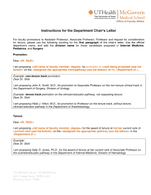 Fillable Online Instructions for the Department Chairs Letter Fax Email ...