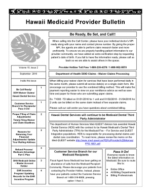 Fillable Online Hawaii Medicaid Provider Bulletin Fax Email Print - pdfFiller
