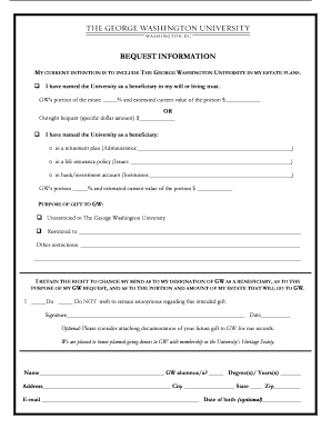 Fillable Online bequest form JK.doc Fax Email Print - pdfFiller